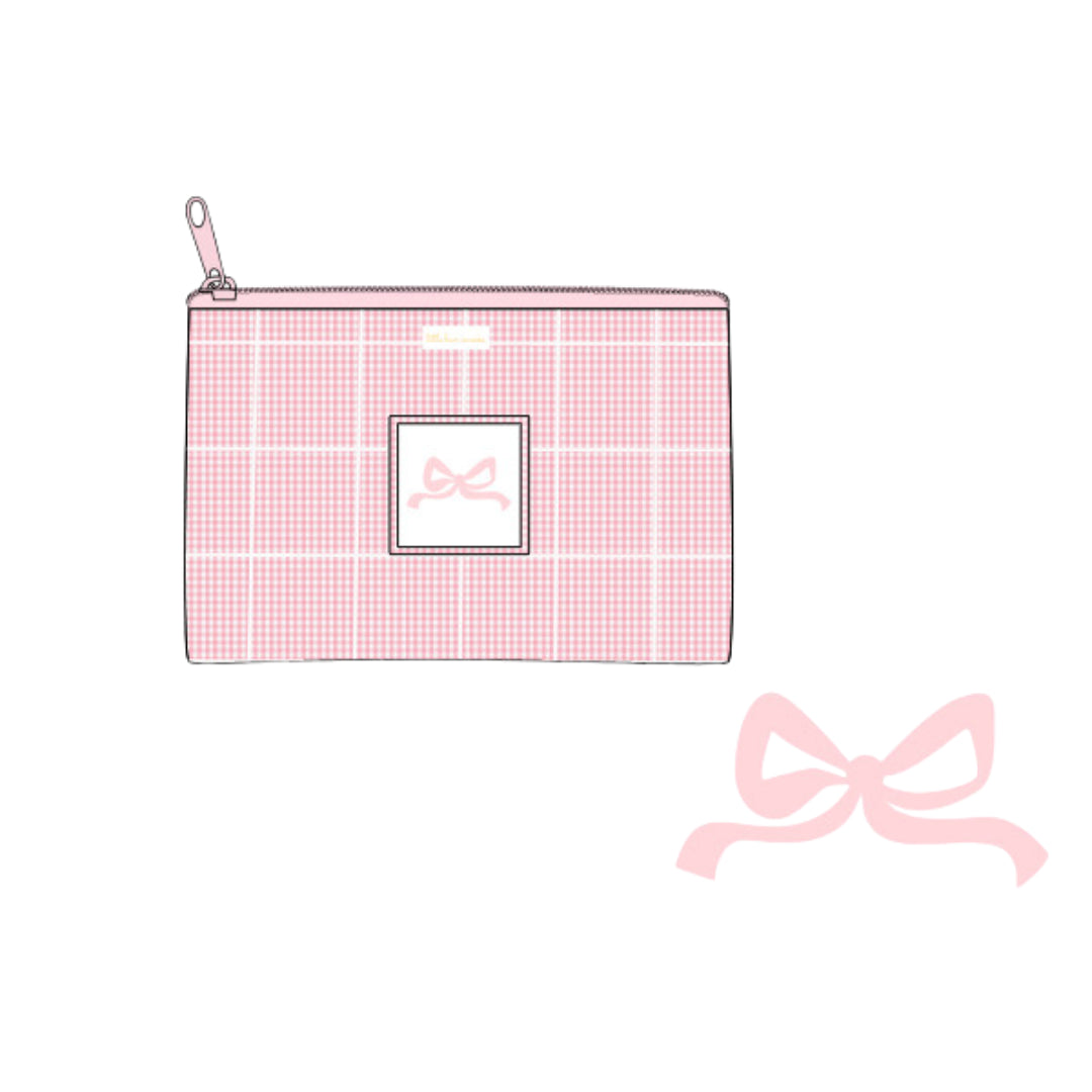 SMOCKED BOW QUILTED ZIPPER POUCH – Little Bear Smocks